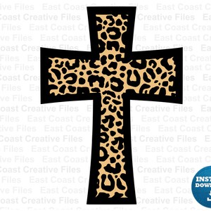Leopard Print Cross SVG, Cross SVG, Cross Sublimation, SVG, Dxf, Eps ...