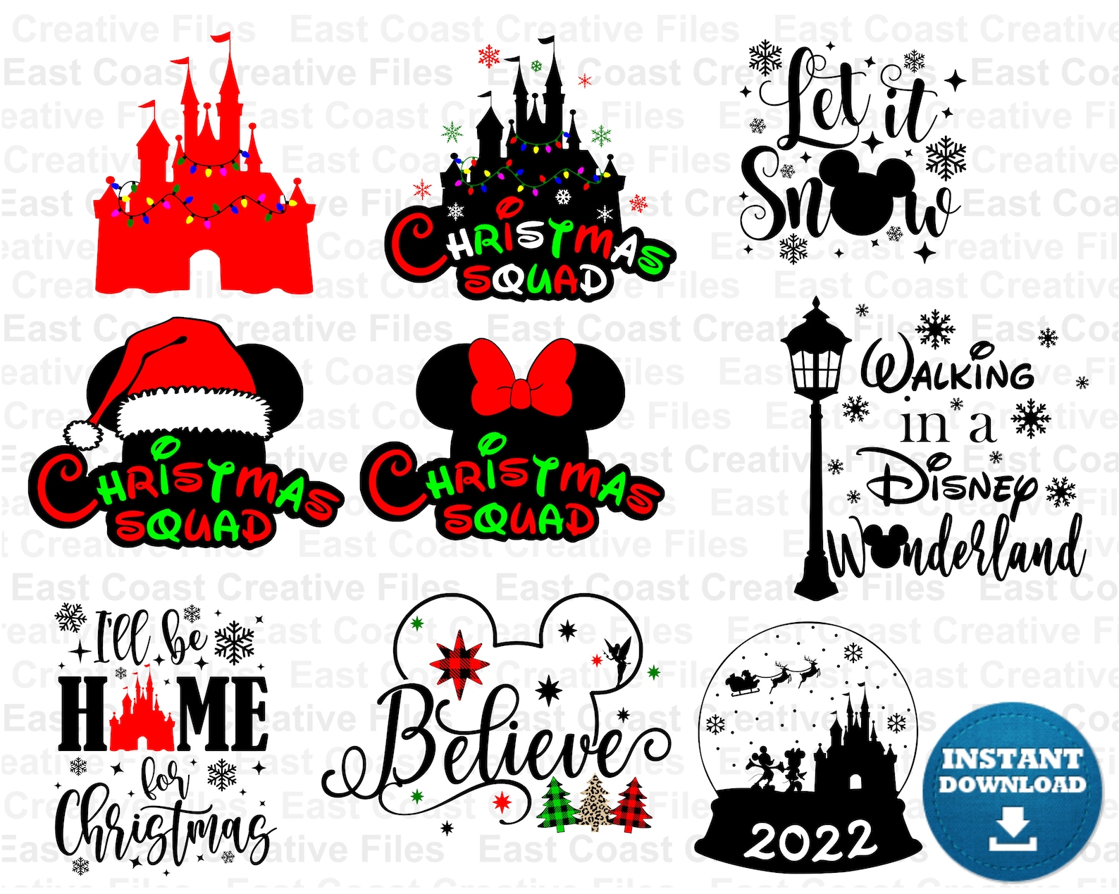 Mickey's Very Merry Christmas Party, SVG Bundle 9 Designs, Christmas ...