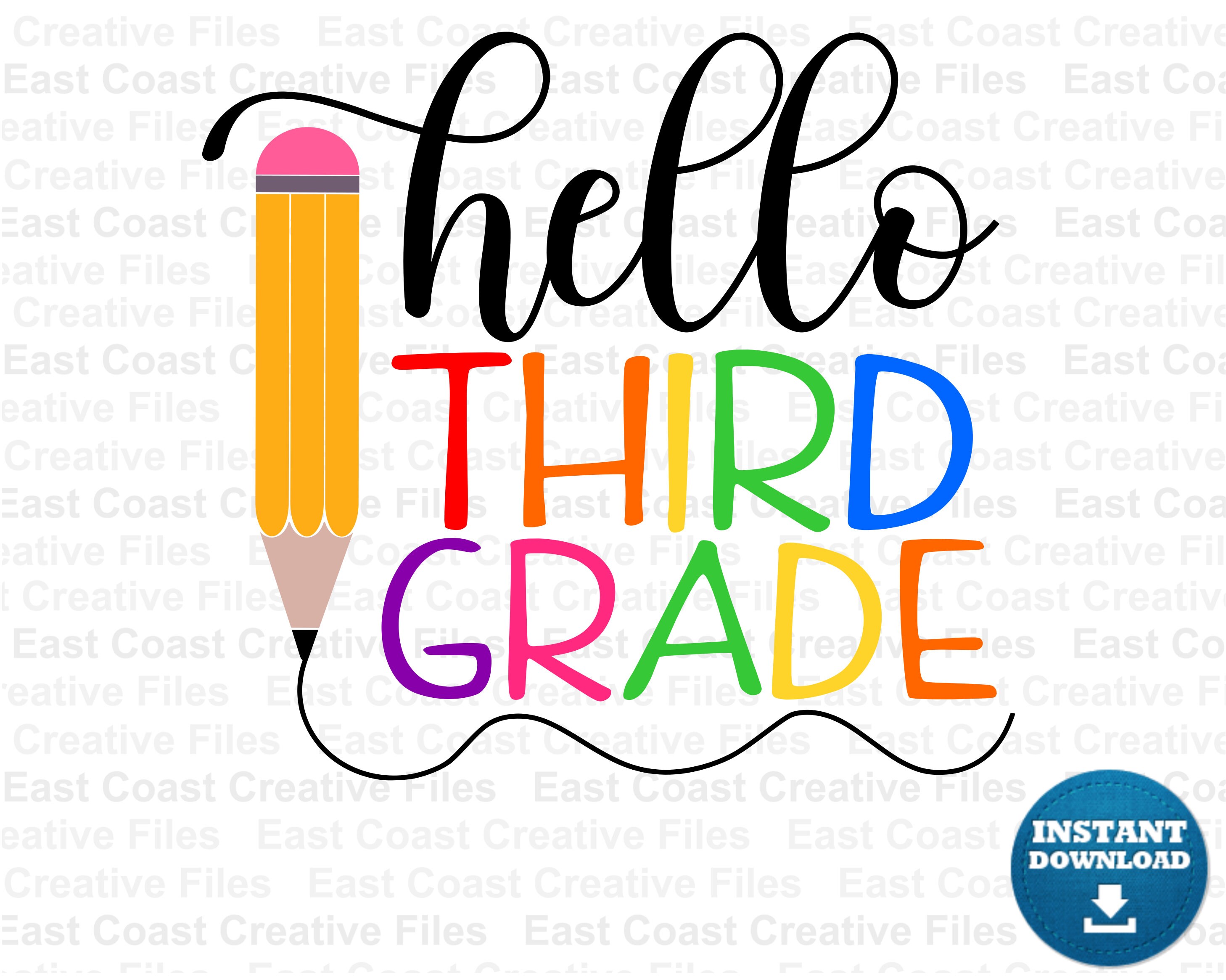 Hello Third Grade SVG Commercial Use Okay Back to School - Etsy