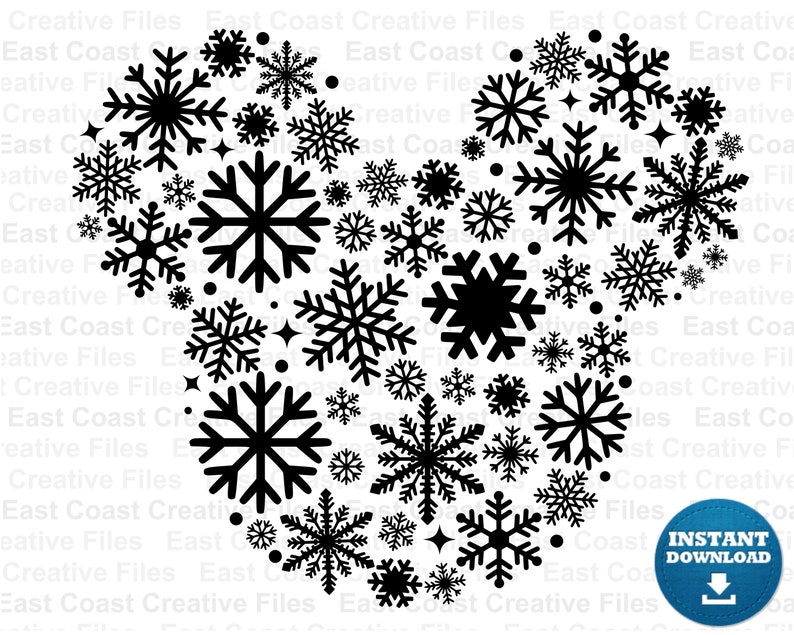 Mickey and Minnie Head Snowflakes SVG, Mickey's Very Merry Christmas ...
