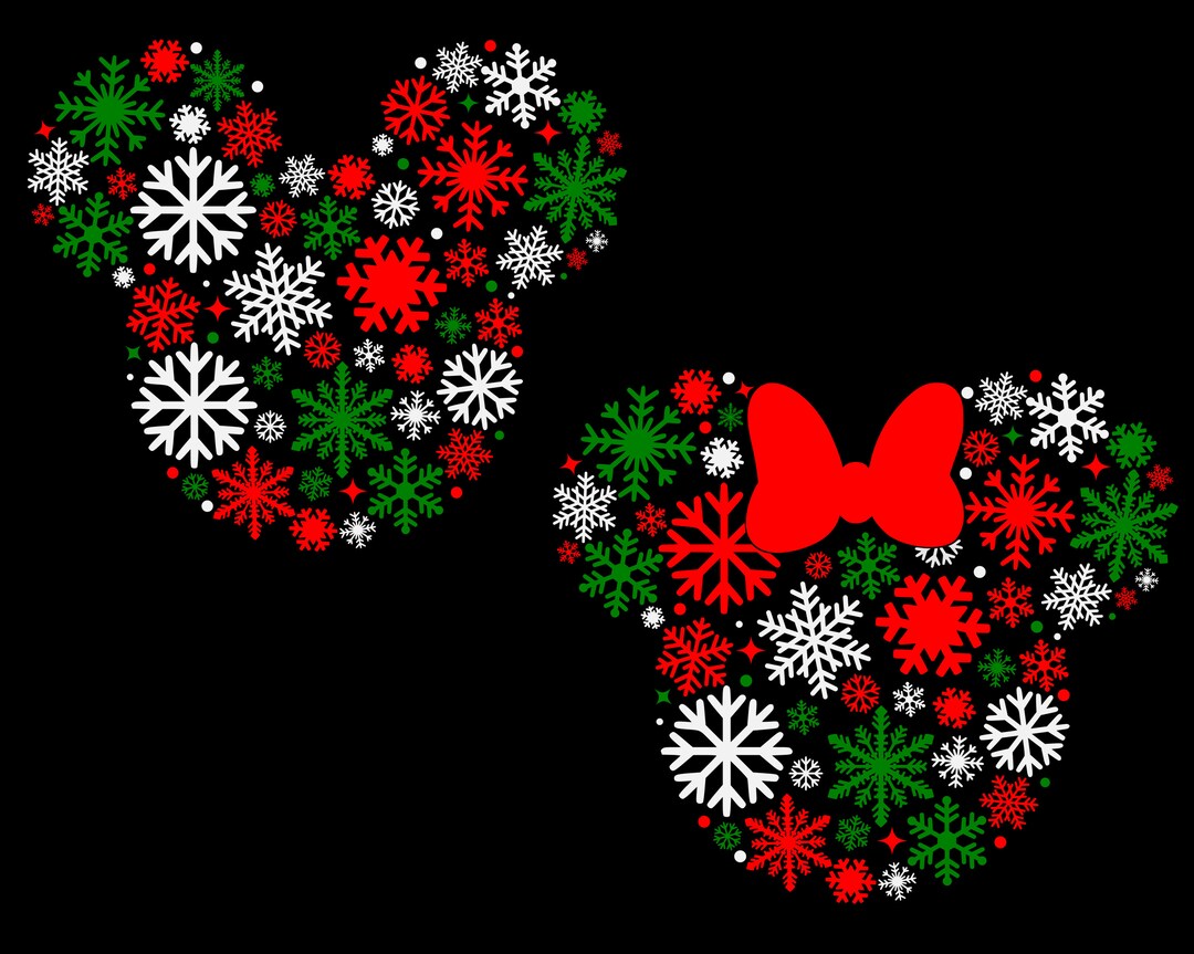 Mickey and Minnie Head Snowflakes SVG, Mickey's Very Merry Christmas ...