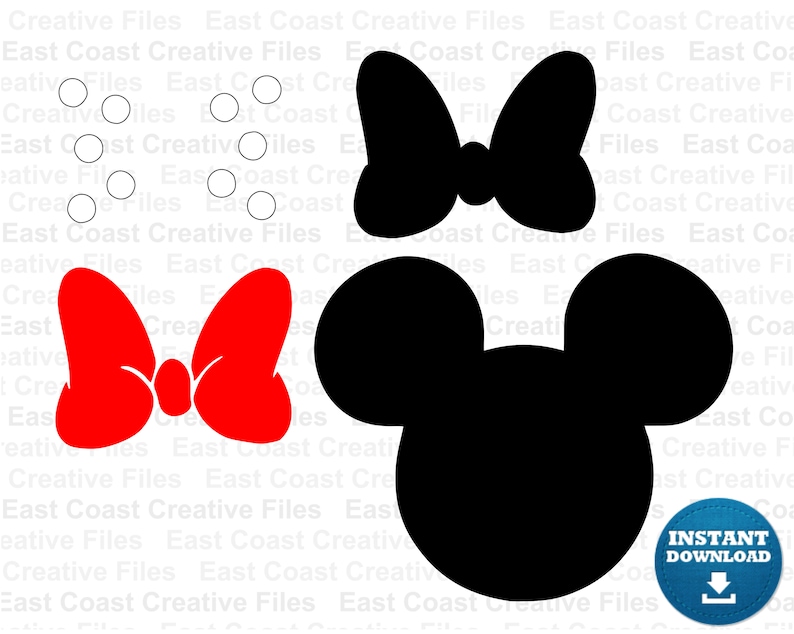 Minnie Mouse SVG, Minnie Mouse / Minnie Mouse Head SVG / Minnie Mouse ...