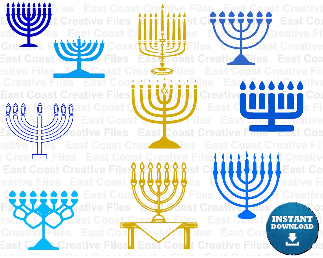 Menorah Hanukkah SVG Svg, Dxf, Eps, Png Digital Download - Etsy
