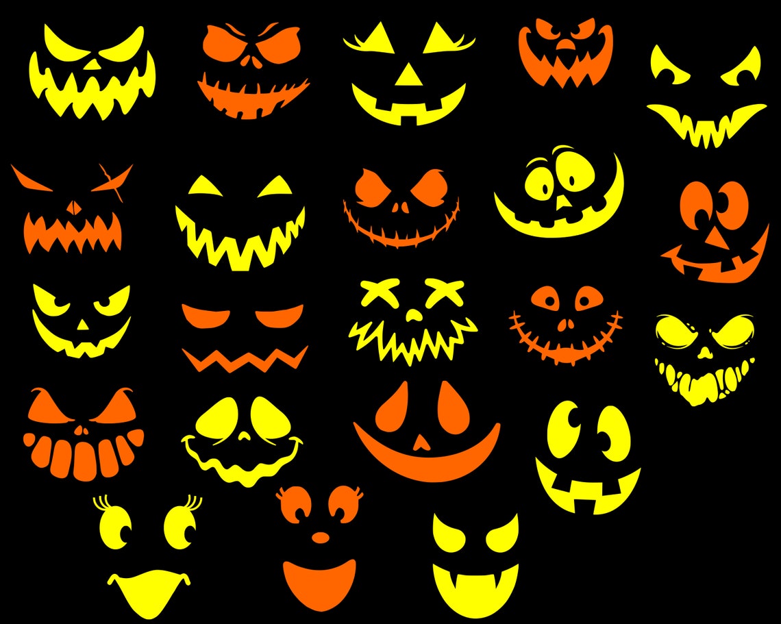 Halloween Pumpkin Faces Jack O Lantern Faces Pumpkin Face - Etsy
