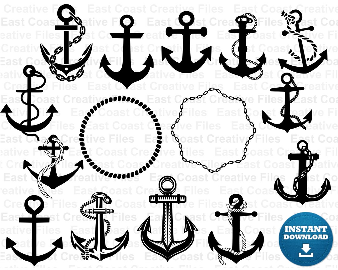 Anchor SVG Bundle, Nautical SVG, Anchor Sublimation, Svg, Svg, Dxf, Eps ...