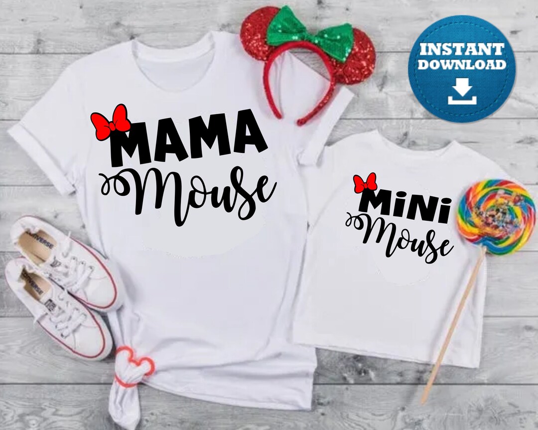 Mama Mouse and Mini Mouse SVG, Family Vacation Shirts Svg, Mother ...