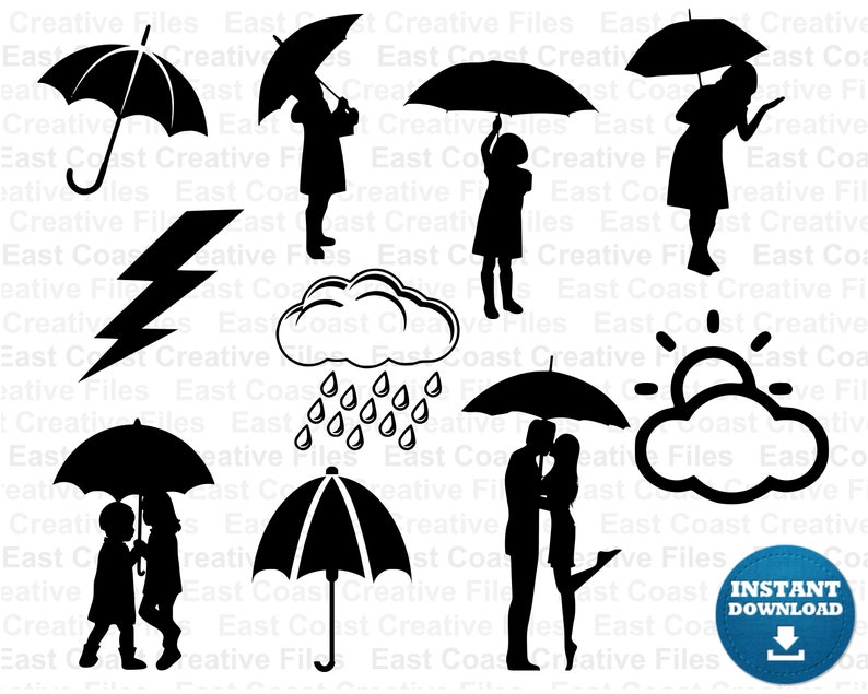 Rainy Day SVG Bundle PNG for Sublimation or Clipart Dxf - Etsy