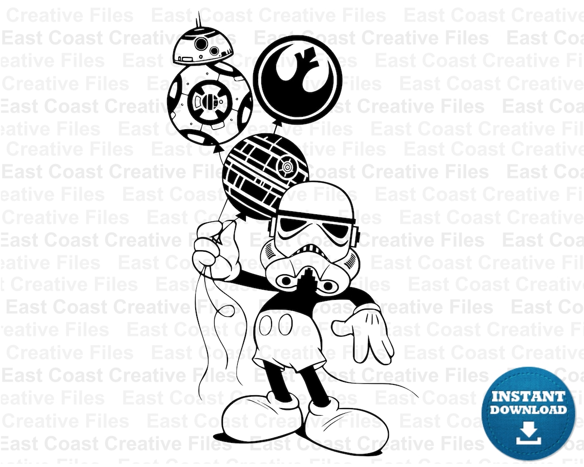 Star Wars Mickey SVG, Svg, Dxf, Eps, Png Digital Download - Etsy