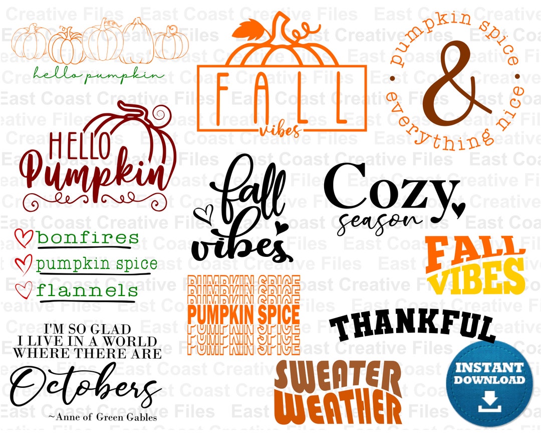 Fall SVG Bundle, Fall Quotes Svg Bundle, Fall Shirt SVG, Happy ...