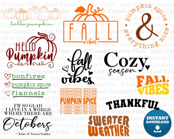 Fall SVG Bundle Fall Quotes Svg Bundle Fall Shirt SVG Happy - Etsy