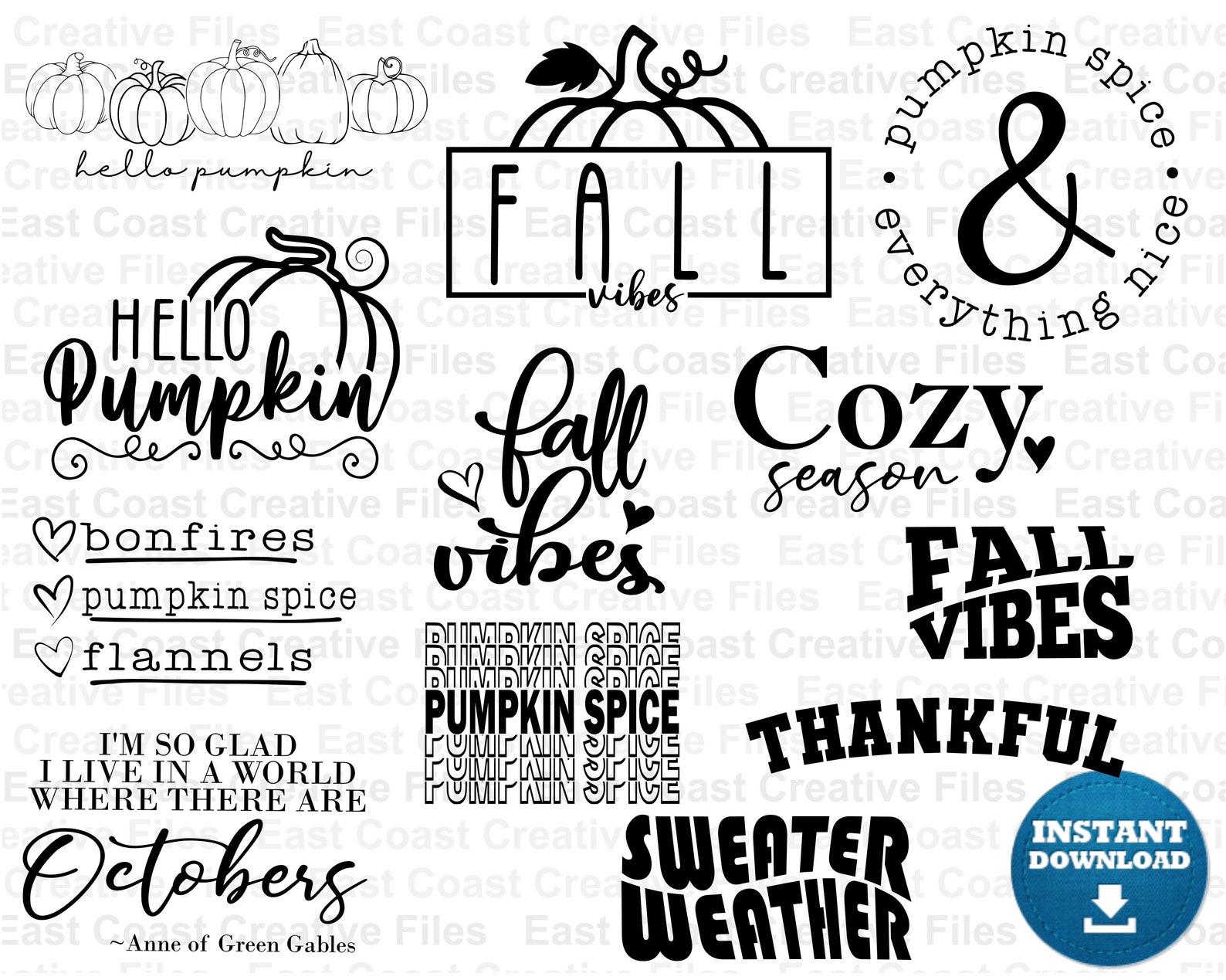 Fall SVG Bundle Fall Quotes Svg Bundle Fall Shirt SVG Happy - Etsy