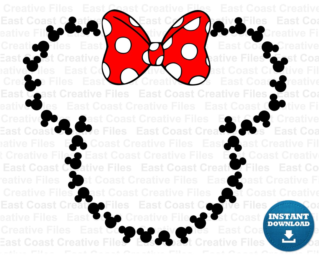 Minnie Mouse SVG, Minnie Mouse / Minnie Mouse Head SVG / Minnie Mouse ...