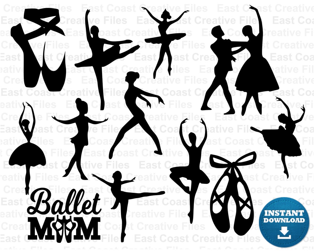 Ballet SVG Bundle, Ballet Clipart and Sublimation Files, Svg, Dxf, Eps ...