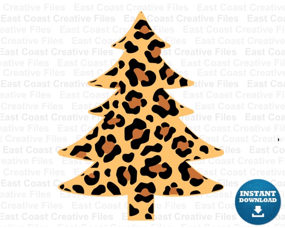 Layered Leopard Print Christmas Tree SVG Christmas SVG for - Etsy