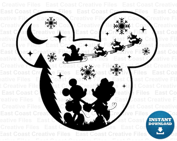 Mickey and Minnie Head Snowflakes SVG Mickey's Very Merry - Etsy