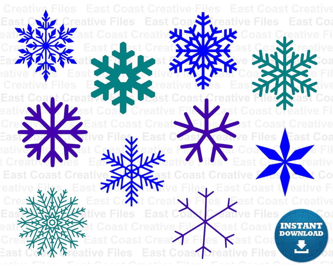 Snowflake SVG Bundle, Snowflake Clipart, Dxf, Eps, Png Digital Download ...