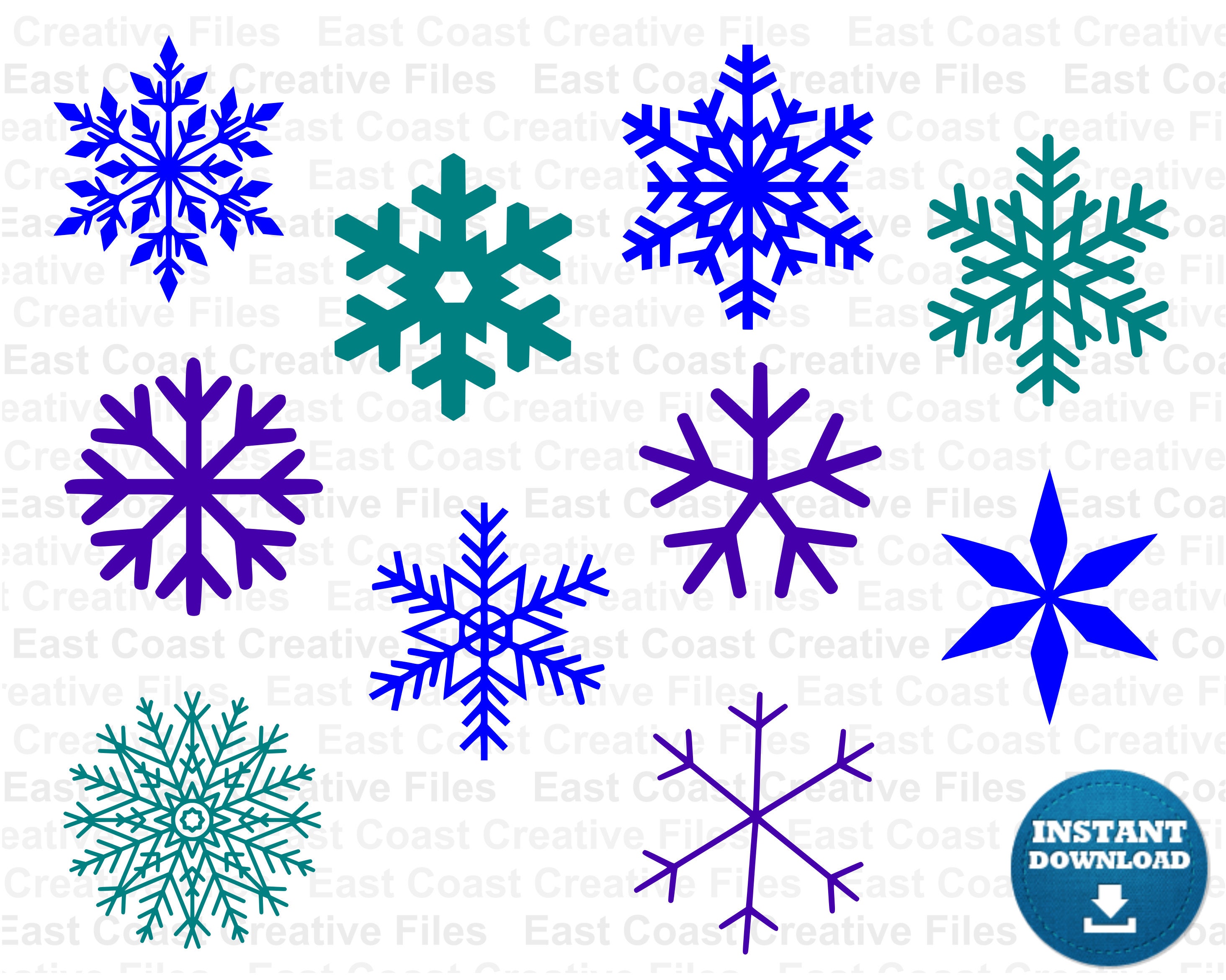 Snowflake SVG Bundle Snowflake Clipart Dxf Eps Png Digital - Etsy