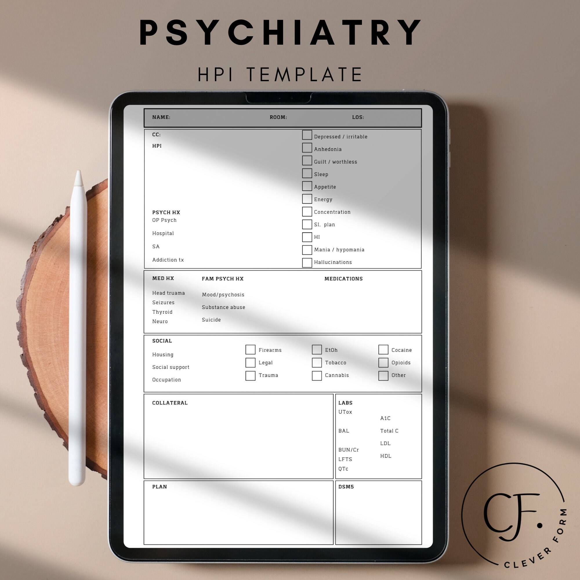 Psychiatry HPI Template Psych History And Physical ions For Students In Healthcare And