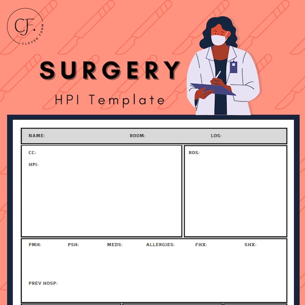 Residency Surgery Template - Etsy
