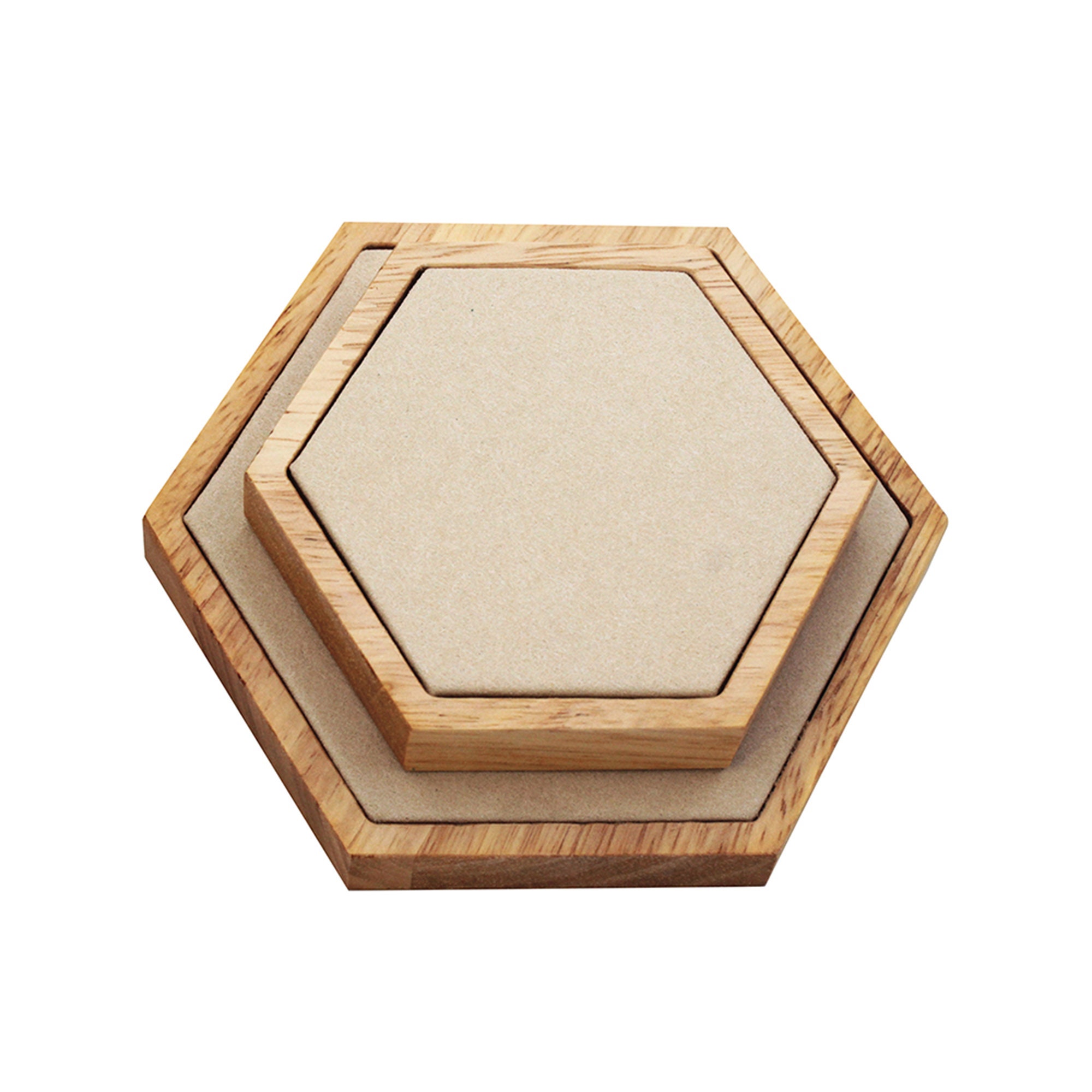 Hexagon Solid Wood Display Stand Necklace Pendant Organizer Jewelry ...