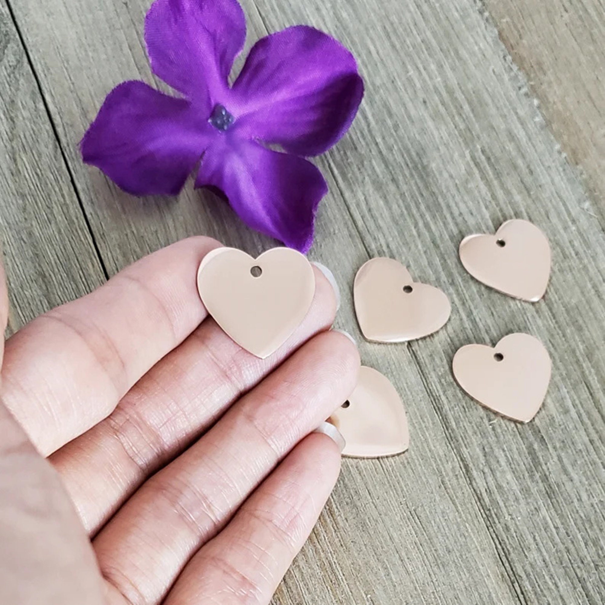 Stamping Blank Heart, Heart Blanks Charm for Necklace Jewelry Making ...