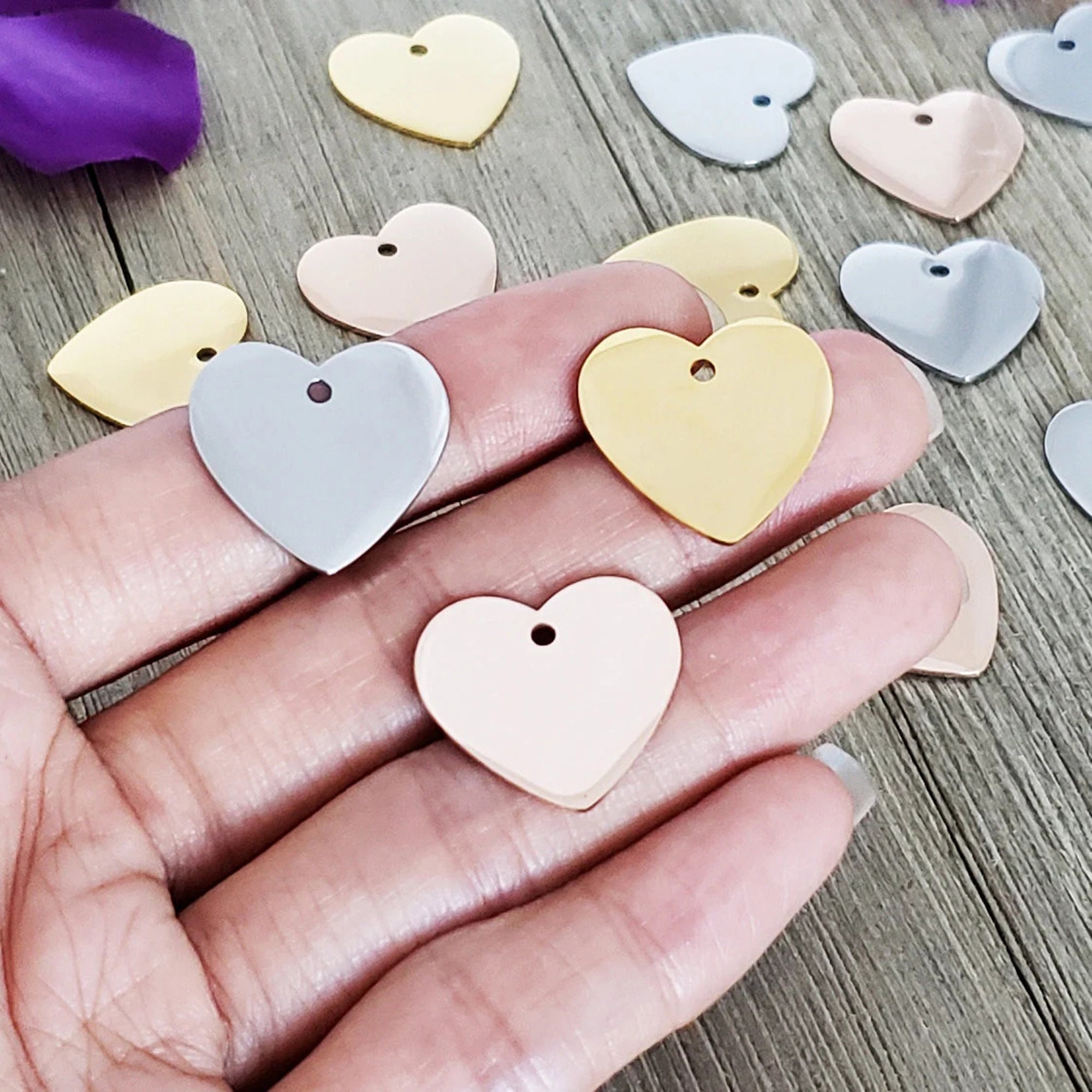 Stamping Blank Heart, Heart Blanks Charm for Necklace Jewelry Making ...