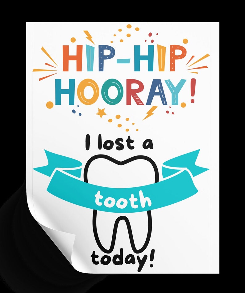 Lost Tooth Sticker Hip Hip Hooray I Lost a Tooth Today - Etsy
