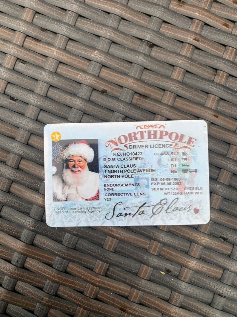 Santa's Drivers License - Etsy
