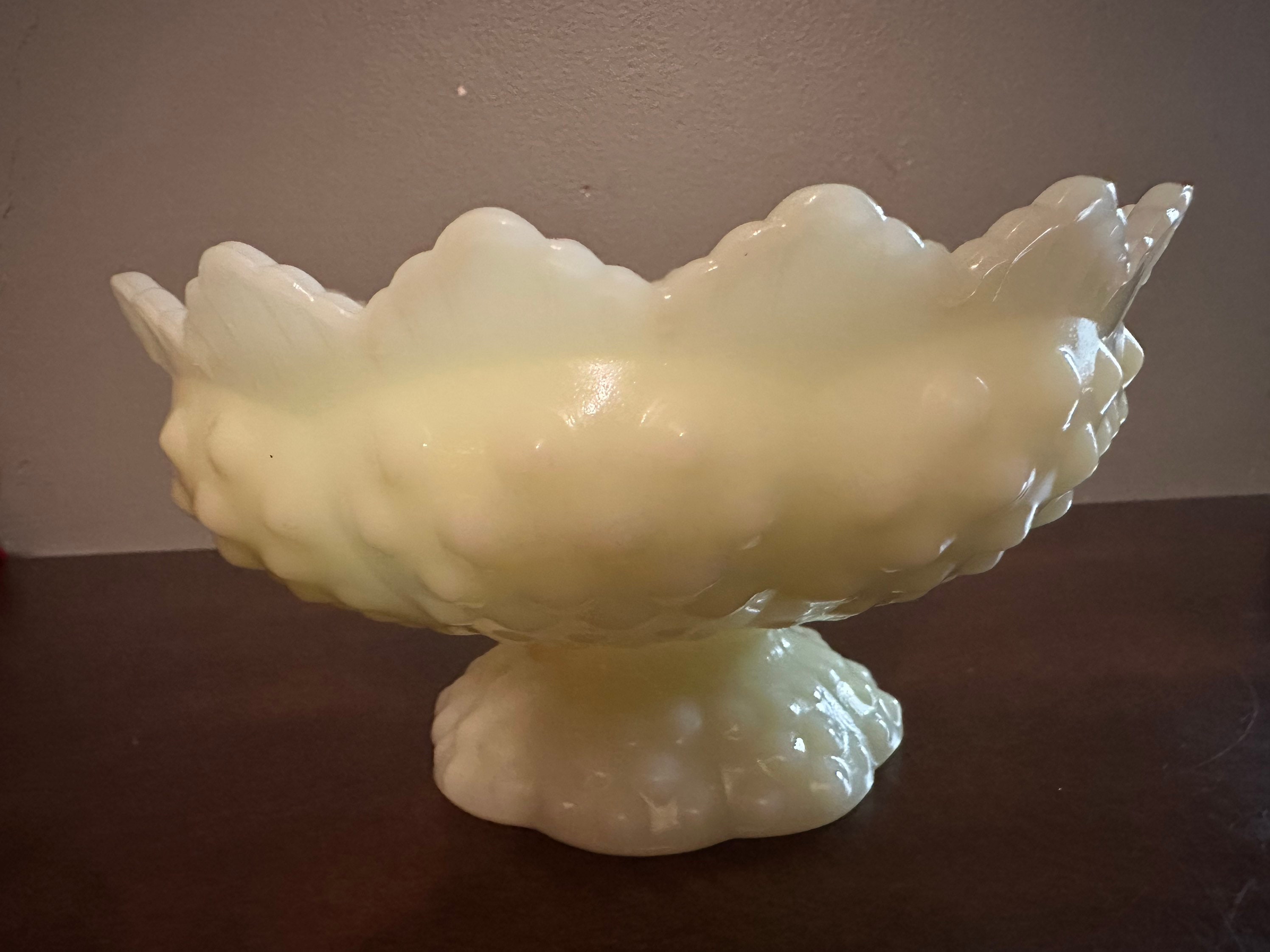 Vintage Fenton Custard Uranium Glass Candle Stick Holder - Etsy