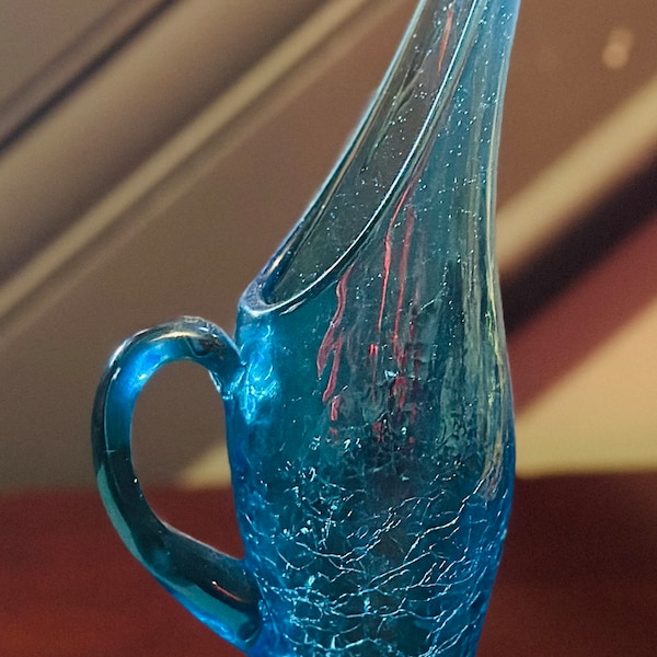 Crackle Glass Vase - Etsy