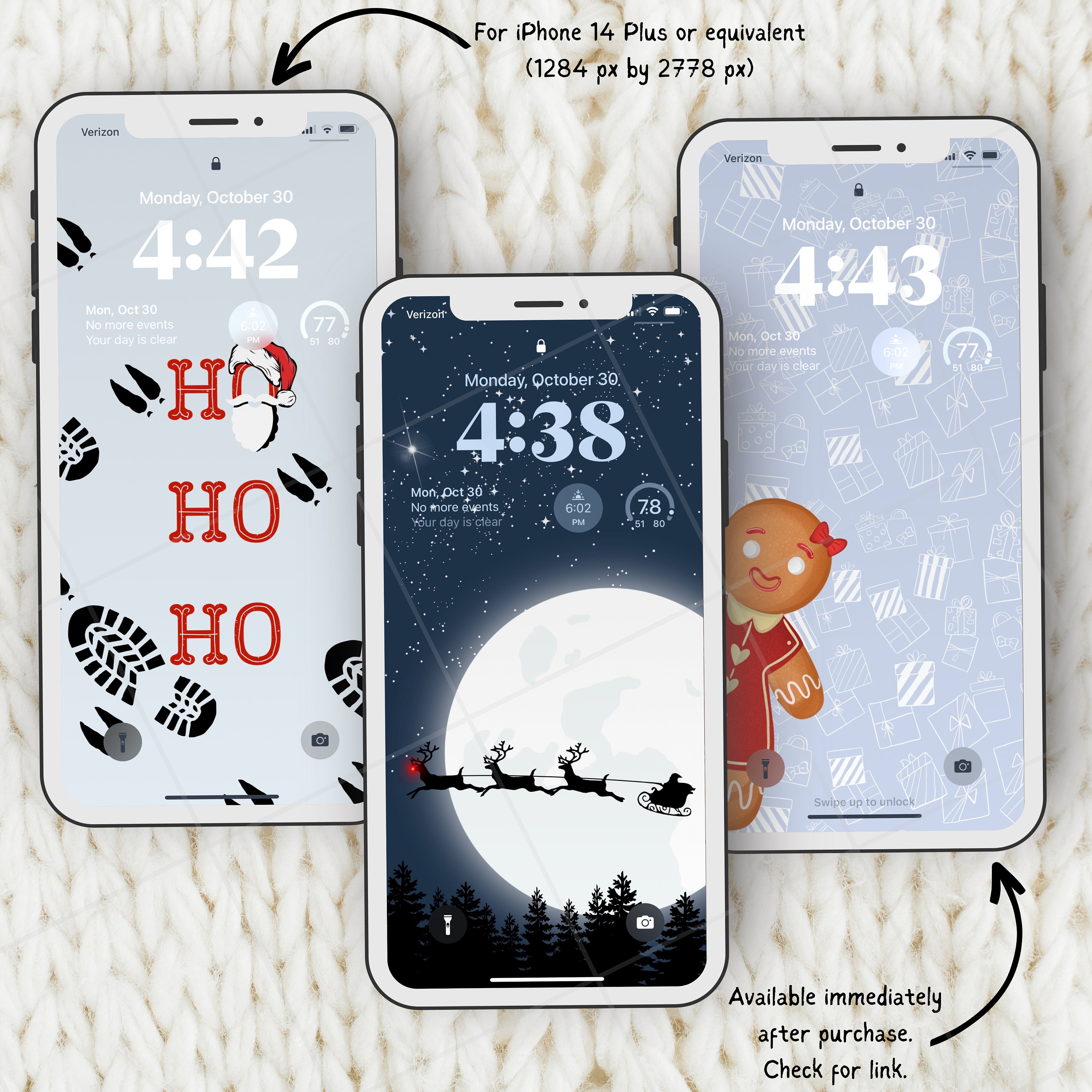 Tis the Season iPhone Wallpaper Three White Christmas Season Phone ...