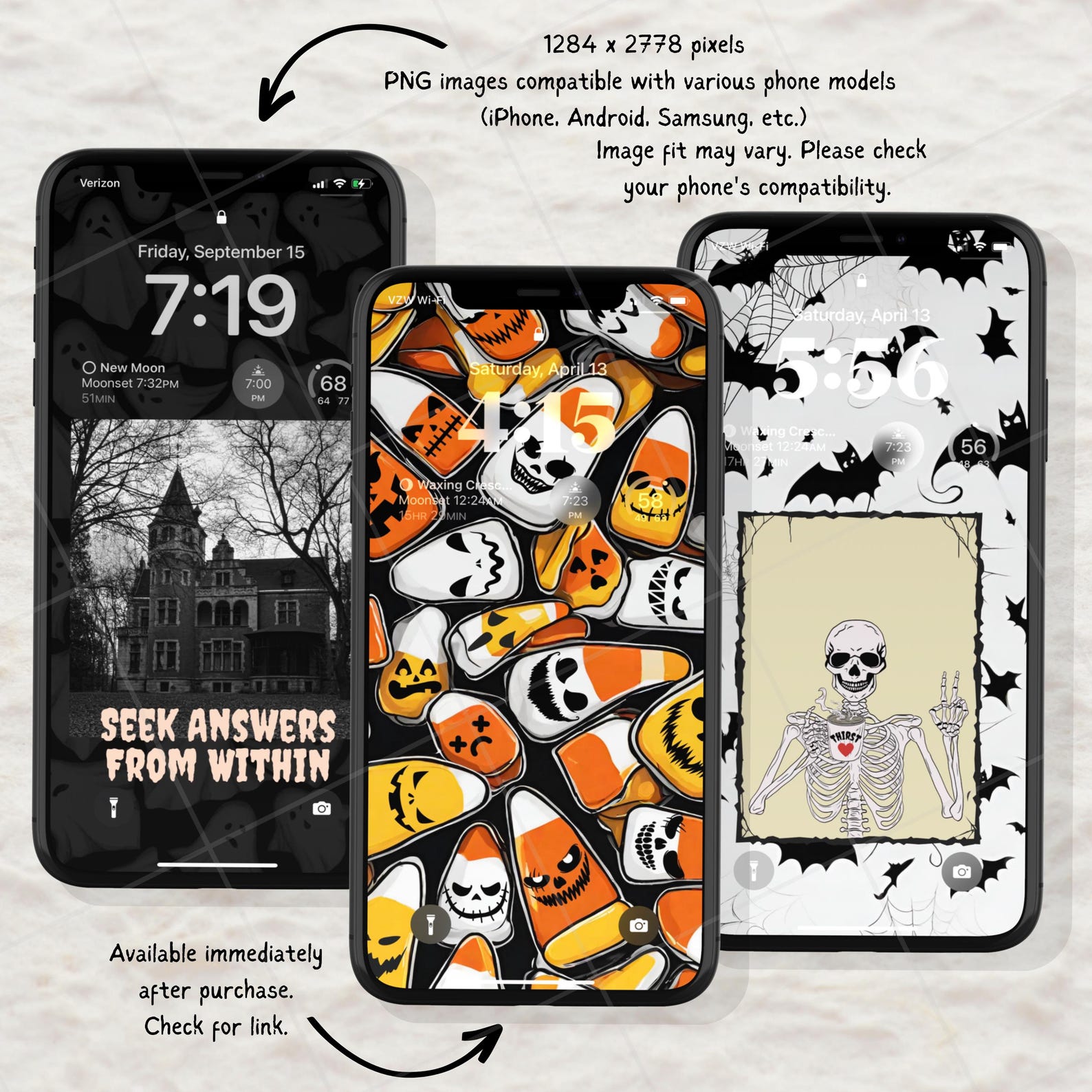 Spooky Fun iPhone Wallpapers: Funny Halloween Phone Backgrounds | Three ...