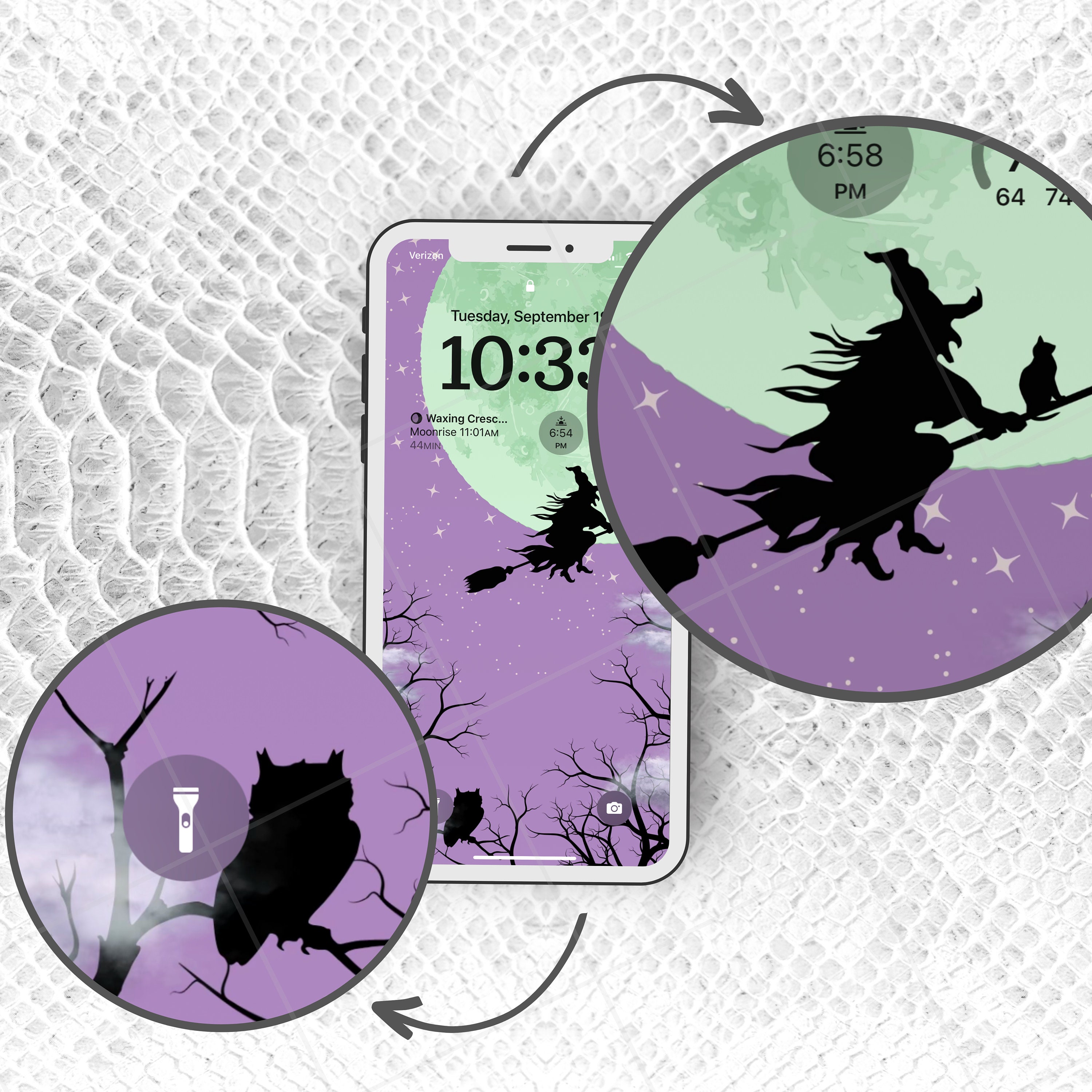 Witchy Things iPhone Wallpaper Bundle: Too Cute to Spook Halloween ...