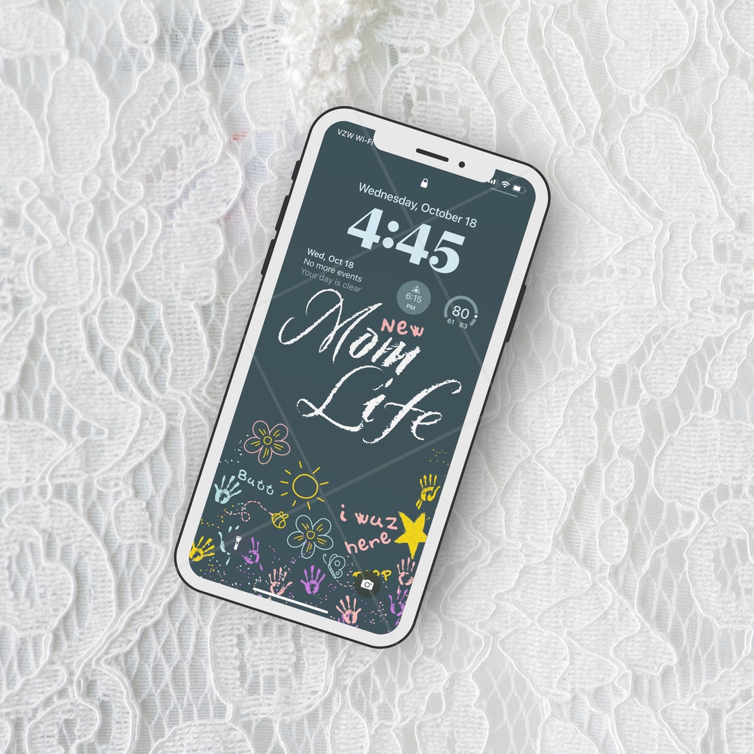New Mom Life iPhone Wallpaper | One Phone Lock-screens | Mama Kids Art ...
