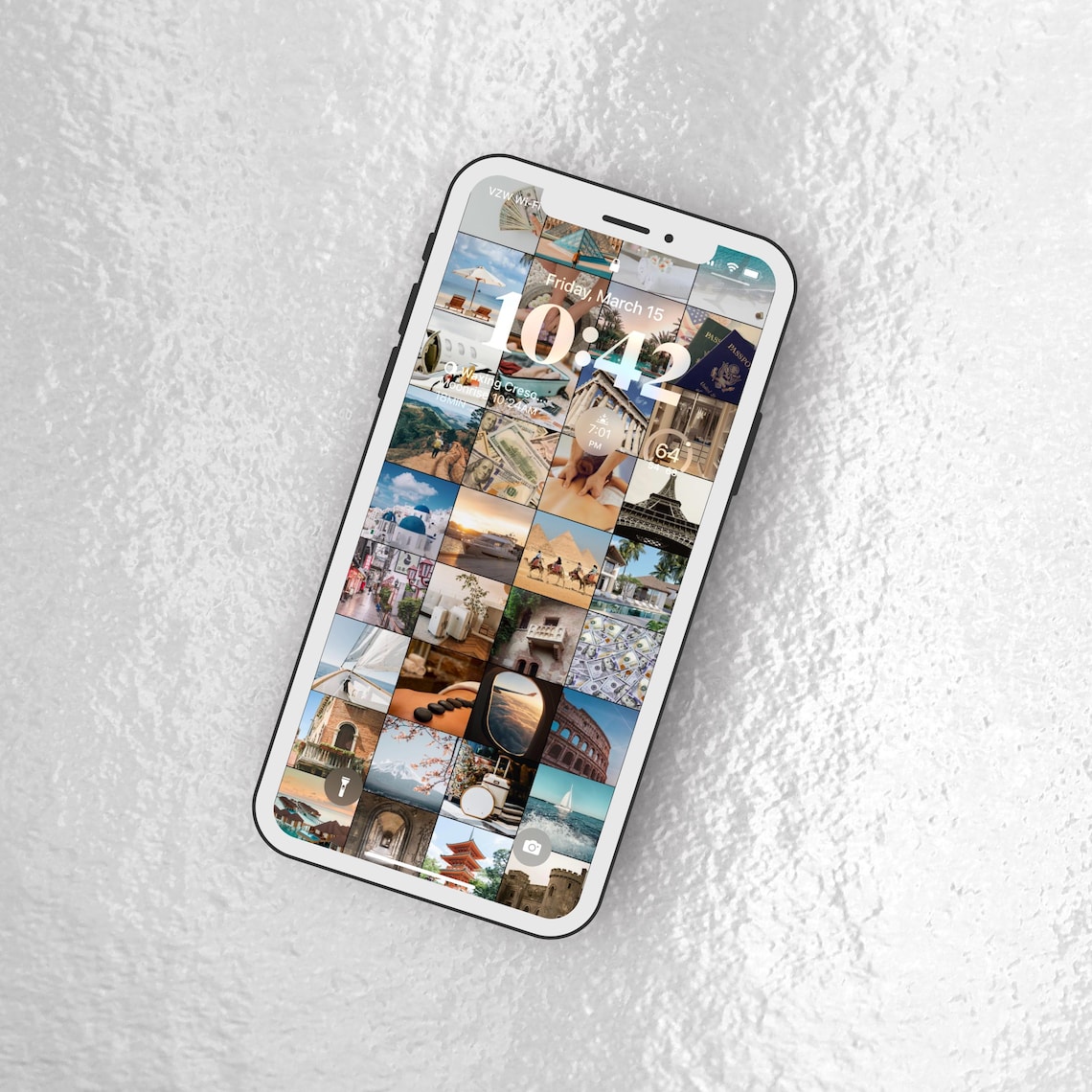 Editable Digital Vision Board iPhone Wallpaper: One Money & Abundance ...