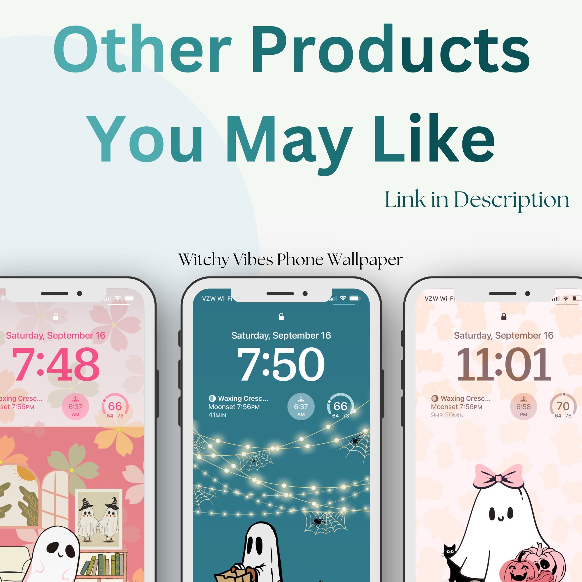 Witchy Things iPhone Wallpaper Bundle: Too Cute to Spook Halloween ...