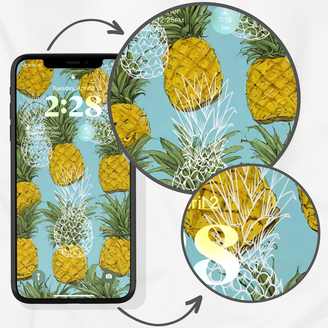Pineapple Sky iPhone Wallpaper: Tropical Zest Phone Background | One ...