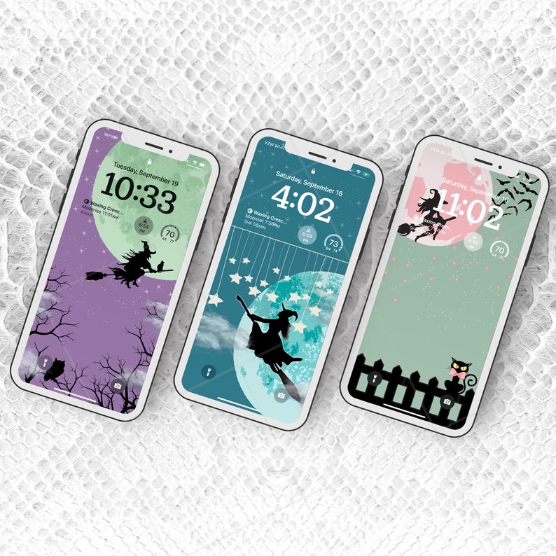Witchy Things iPhone Wallpaper Bundle: Too Cute to Spook Halloween ...