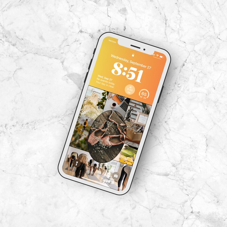 Editable Digital Vision Board iPhone Wallpaper: One Collage Canva ...