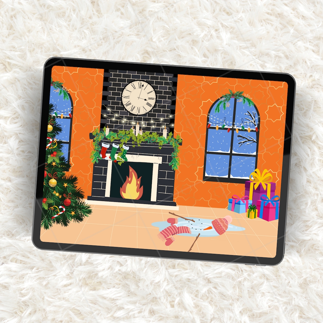 Melted Snowman iPad or Tablet Wallpaper | One Warm Fire Season iPad ...