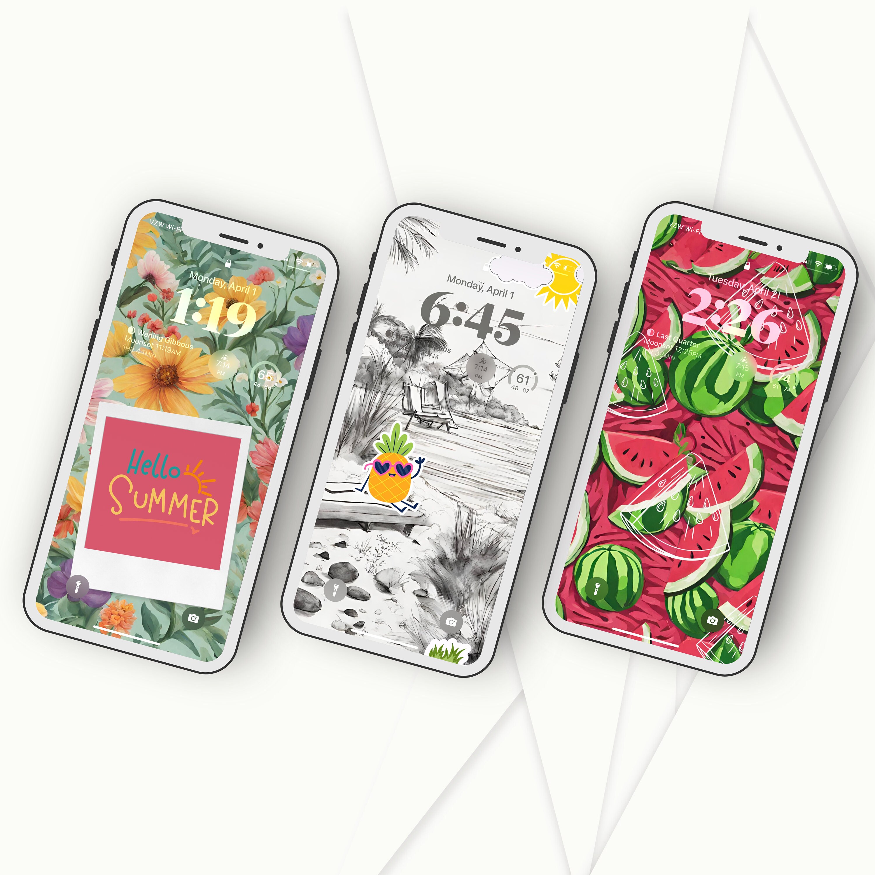 Sunny Days iPhone Wallpaper Trio: Summer-themed Phone Backgrounds ...