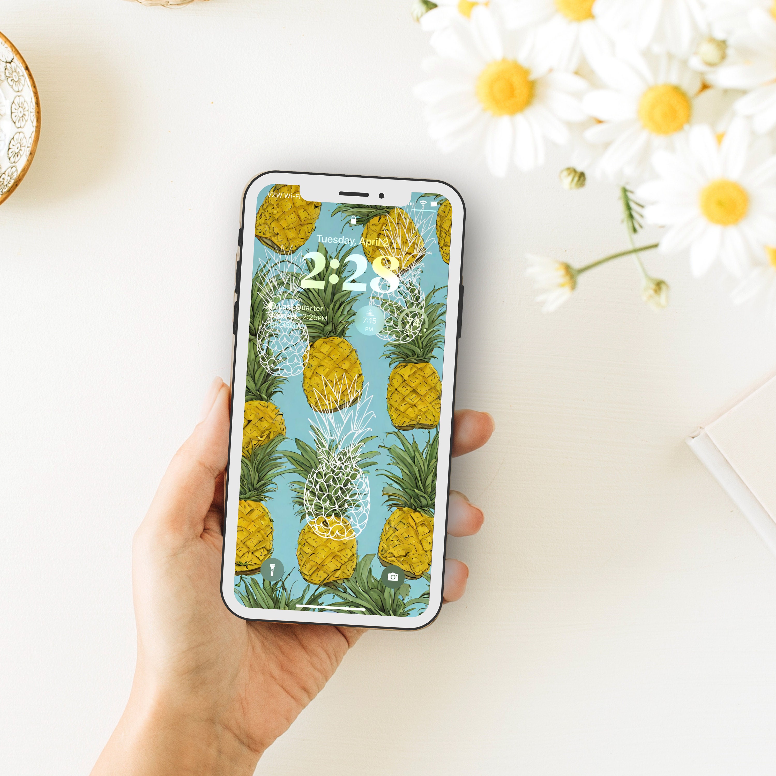 Pineapple Sky iPhone Wallpaper: Tropical Zest Phone Background - Etsy