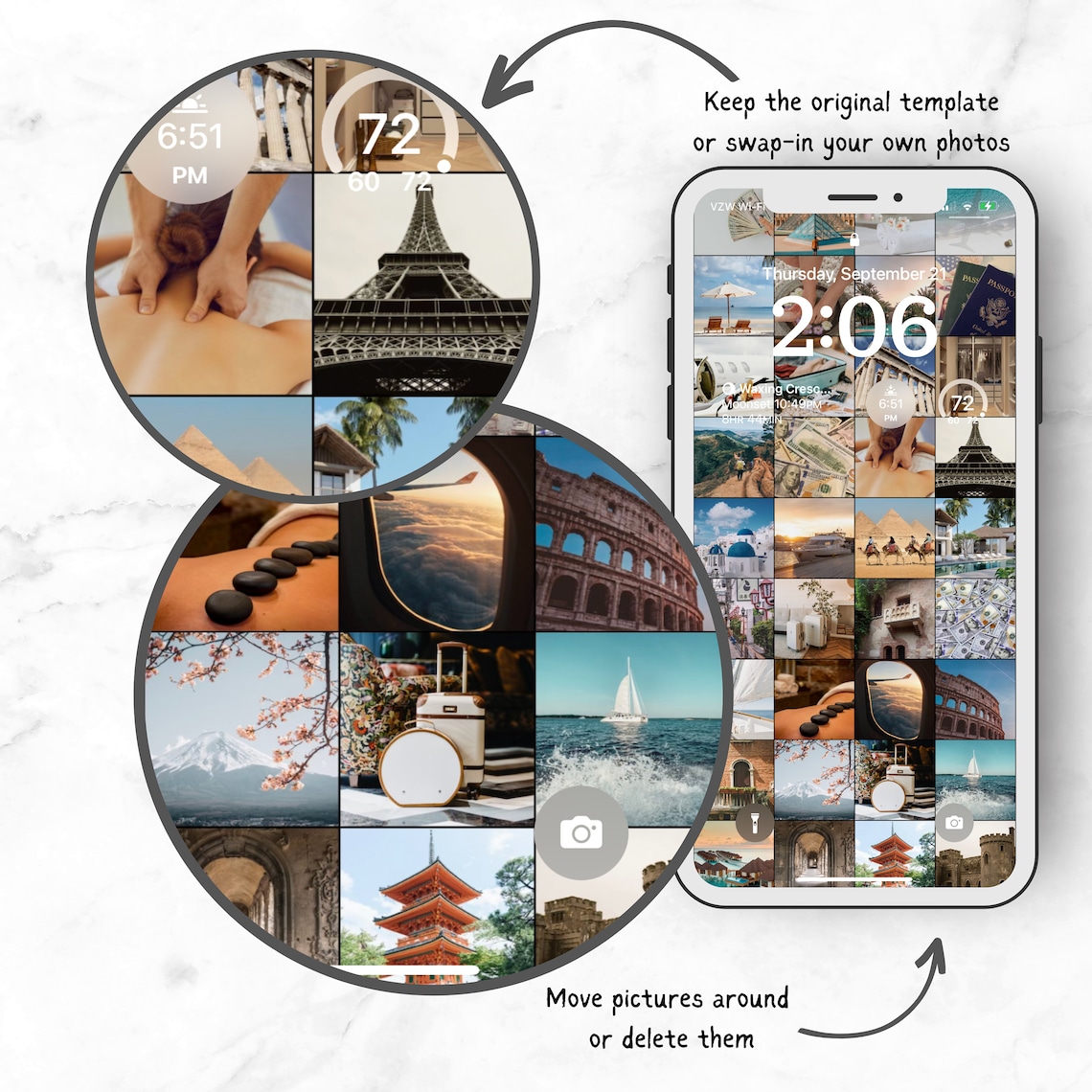 Editable Digital Vision Board iPhone Wallpaper: One Money & Abundance ...