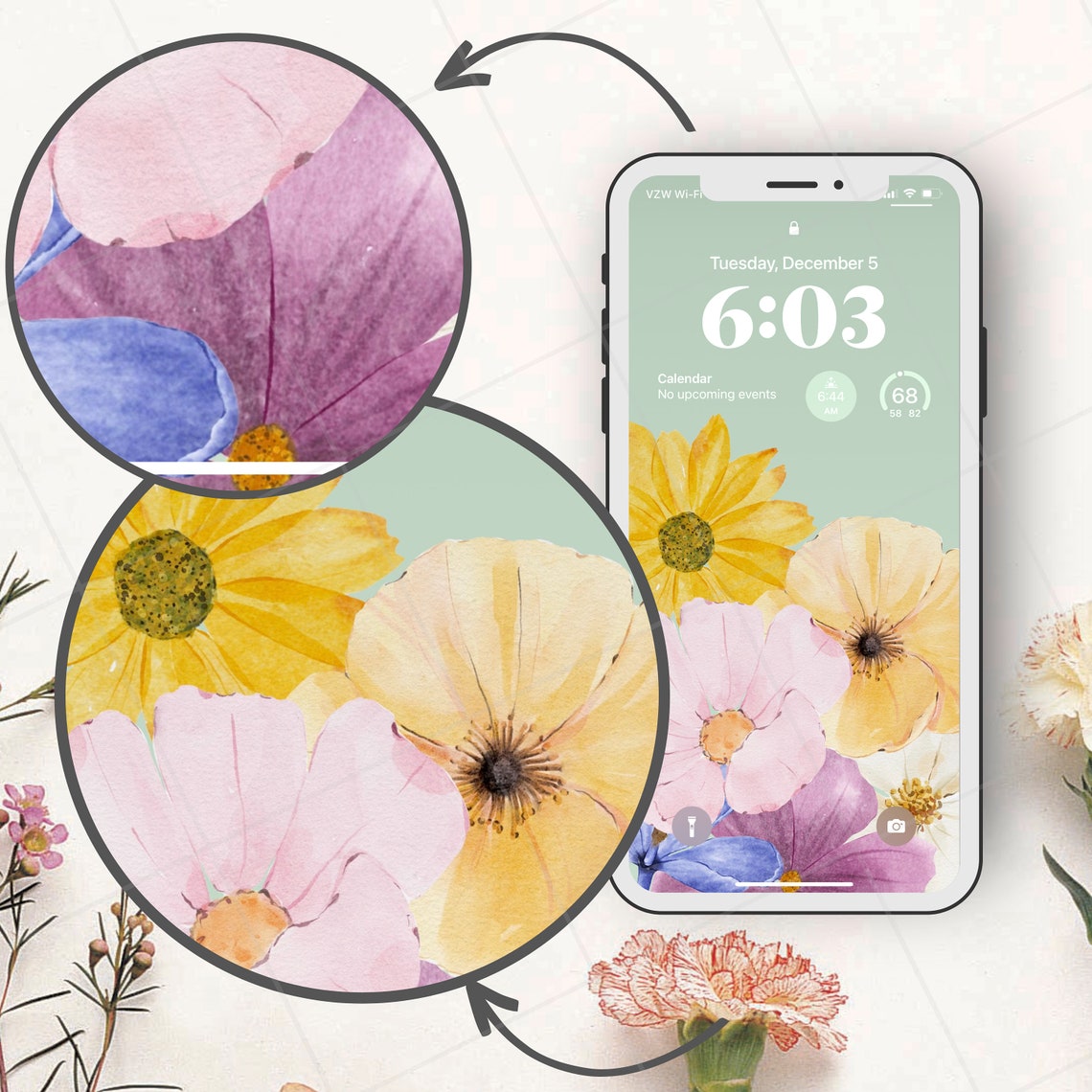 Spring Flowers iPhone Wallpaper: Cute and Bright Floral Phone ...