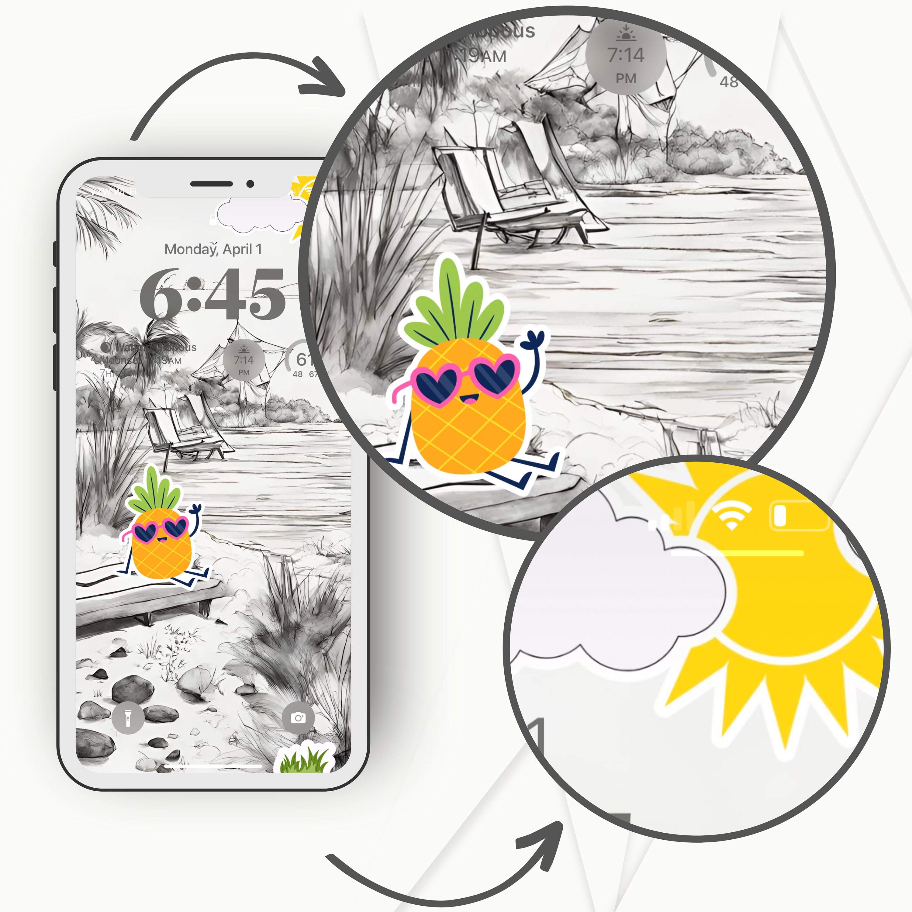 Sunny Days iPhone Wallpaper Trio: Summer-themed Phone Backgrounds ...