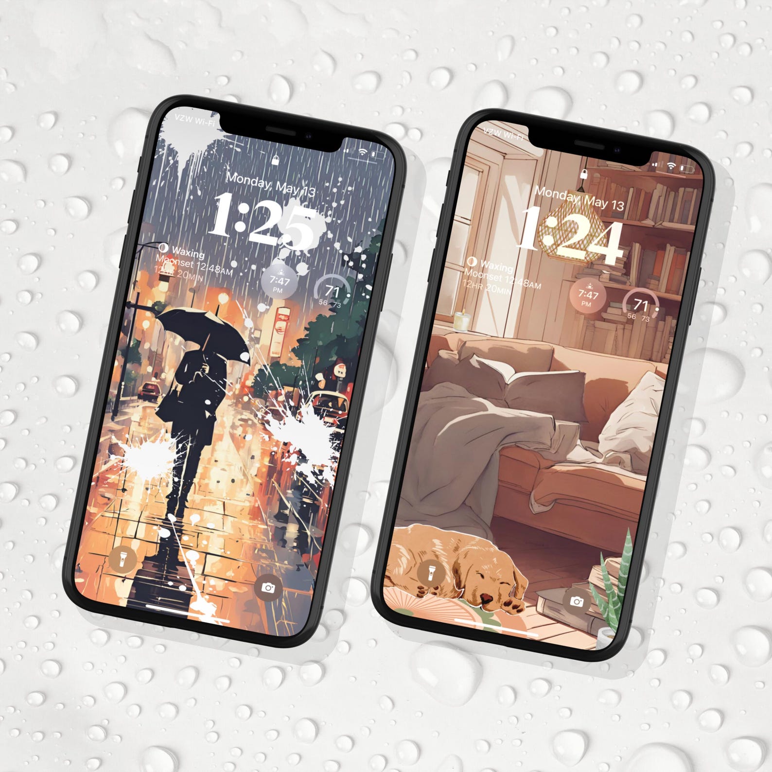 Fall Vibes iPhone Wallpaper: City Rain and Cozy Comfort Phone ...