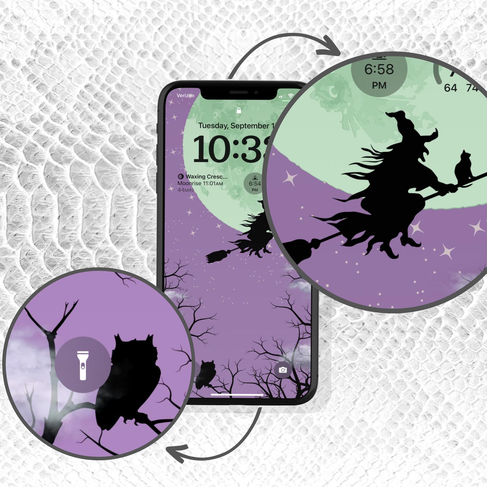 Witchy Things iPhone Wallpaper Bundle: Too Cute to Spook Halloween ...