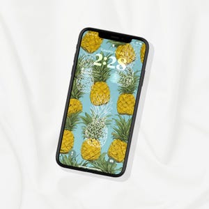 Pineapple Sky iPhone Wallpaper: Tropical Zest Phone Background | One Cell Phone Lock-screen - Etsy