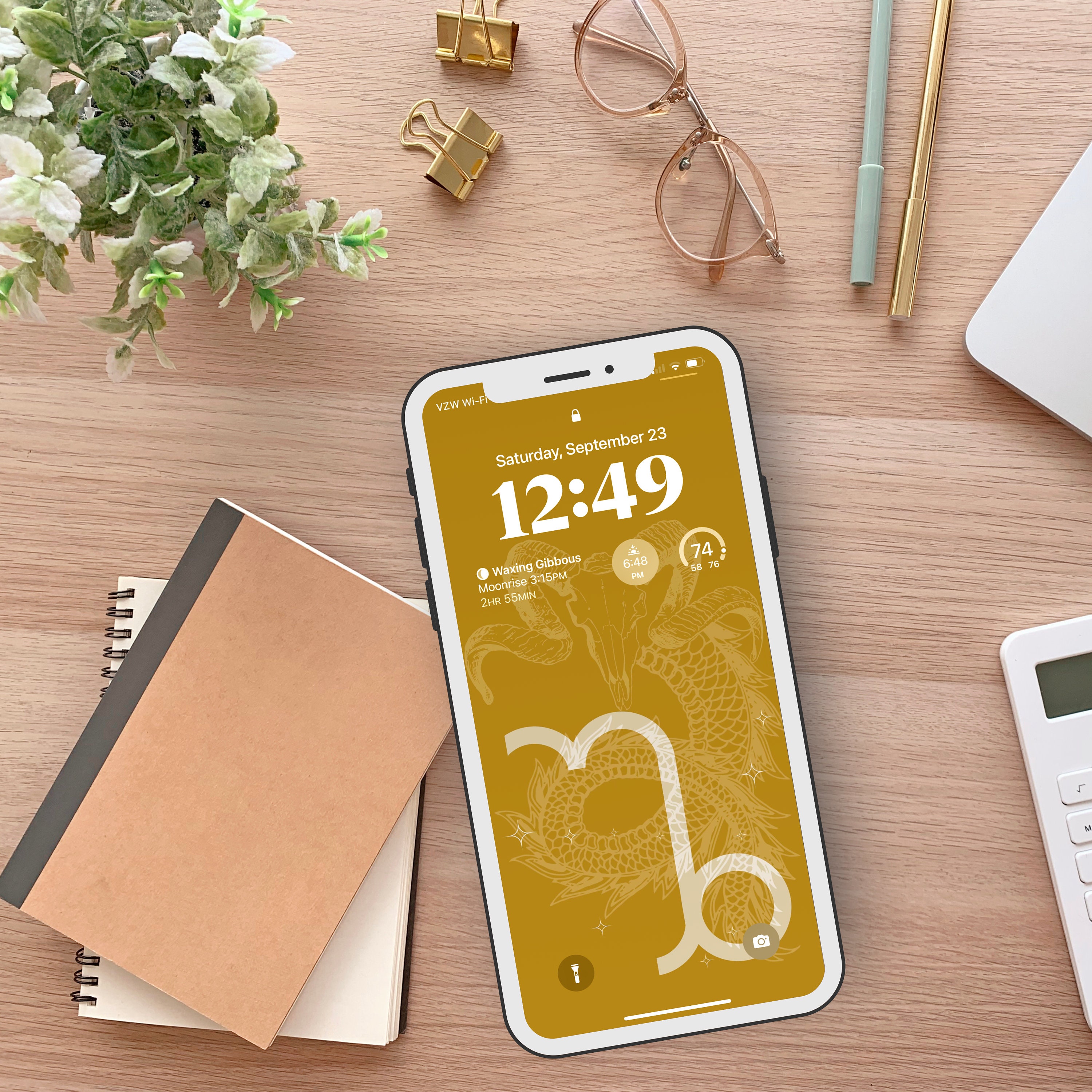 Capricorn Zodiac Sign iPhone Wallpaper | One Horoscope Phone Background ...