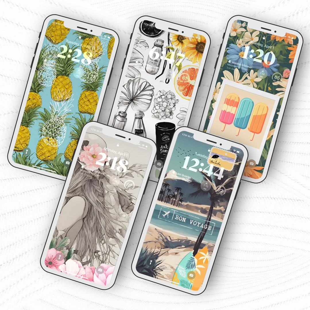 Summer Vibes iPhone Wallpaper Variety Pack: Sunny Season Phone ...
